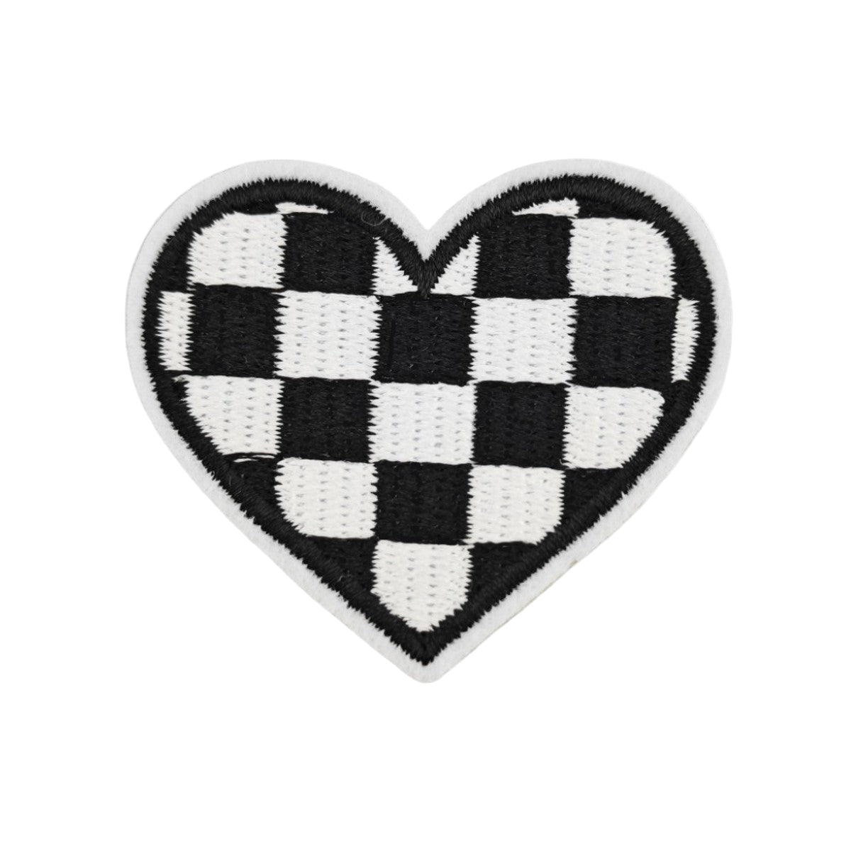 Black & White Checkered Heart Patch | Naked City Clothing